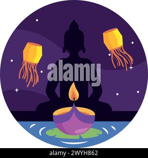 waisak buddhist lamp Stock Vector Image & Art - Alamy