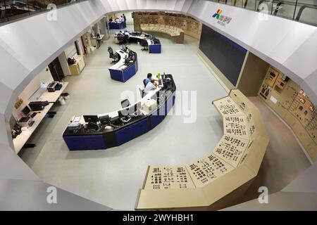 Hydroelectric dam control room interior Stock Photo - Alamy