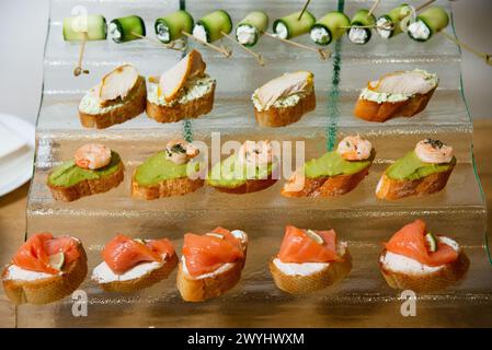 Selection of elegant canape's Stock Photo - Alamy