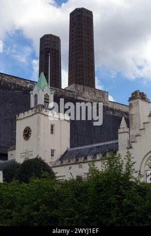Greenwich Power Station and Trinity Hospital by River Thames Old ...
