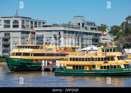 Balmain shipyard and Queenscliff, Golden Grove ferries being maintained ...