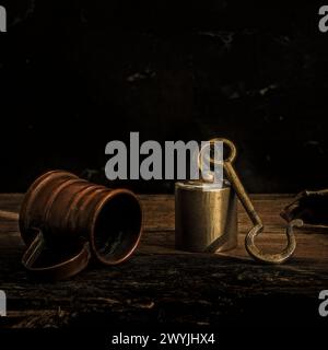 Weights for the antique Italian scale Stock Photo - Alamy