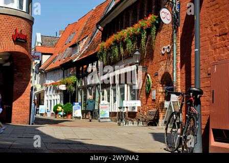 Facades and buildings of Luneburg, Schleswig-Holstein, Germany Stock ...