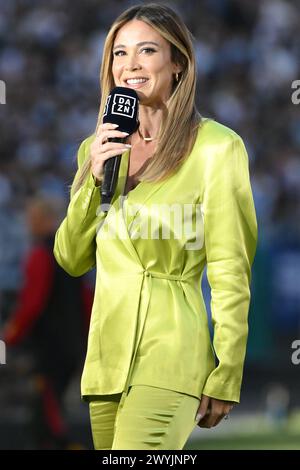 Giulia Diletta Leotta, a television host, during the Serie A football ...
