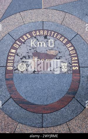 Plaque in pavement with map and zero kilometre, zero kilometre stone ...