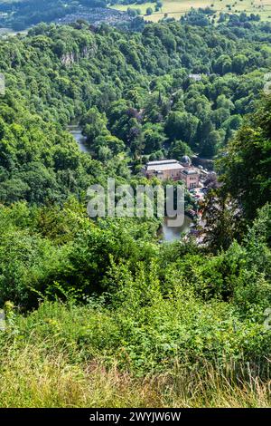 A view over Matlock Bath in the Peak District in Derbyshire, England ...