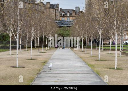 Faded and worn Barrowland Park Album Pathway, Glasgow, Scotland, UK ...
