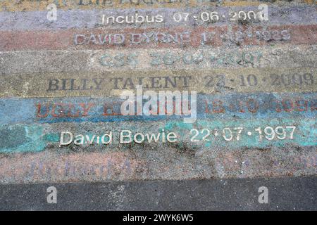 Faded and worn Barrowland Park Album Pathway, Glasgow, Scotland, UK ...