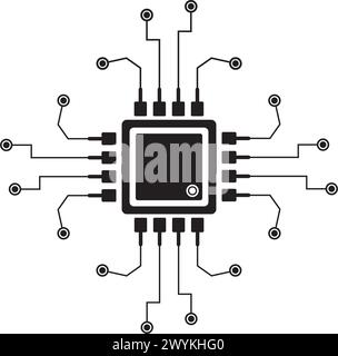 chip processor vector icon illustration design Stock Vector Image & Art ...