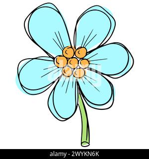 Logo Hand Drawn Outline Squiggle Design Of a Wildflower Flower Icon ...