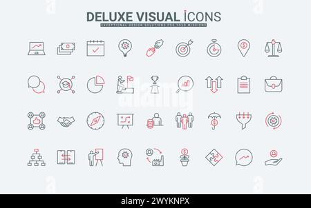 Methodology plan line icons collection. Framework, Procedure, Strategy ...