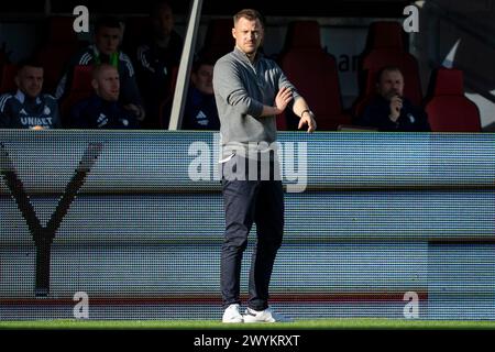 Copenhagen's head coach Jacob Neestrup looks on prior to the Champions ...