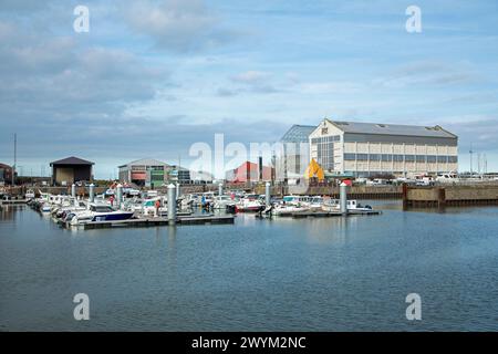 Boats, buildings, marina, Dunkerque, Département Nord, France Stock ...