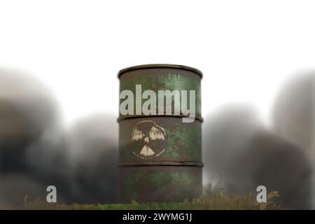 rusty barrell isolated on white background 3d illustration Stock Photo ...