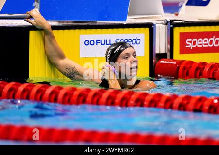 Anna Hopkin after racing in the Women's 100m Freestyle Paris Final on ...