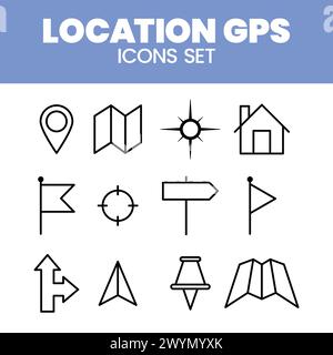 Location Navigation Icon Sets Vector Illustration GPS Map Icon sets ...