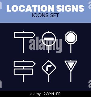 Street Signs Icon Sets Vector Illustration GPS Map Street Signs Icon ...