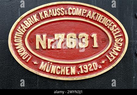 Krauss & Co. sign, train at museum of railway history. Azpeitia ...