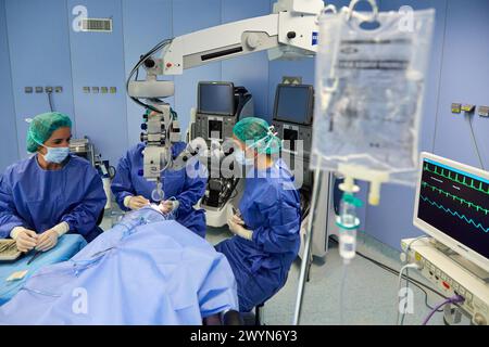 Surgical intervention of eyes, Cataracts, Operating theater of ...