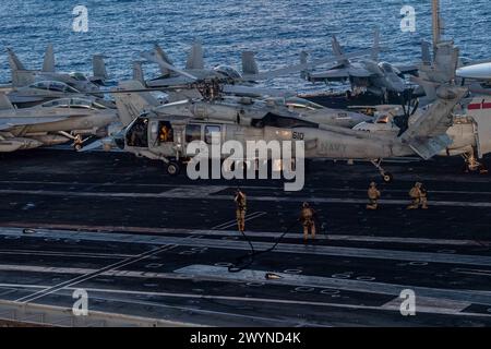 PHILIPPINE SEA (April 5, 2024) The Nimitz-class aircraft carrier USS Theodore Roosevelt (CVN 71 ...