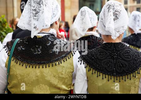 Traditional costumes, Asturian folklore, Plaza mayor, Gijon, Asturias ...