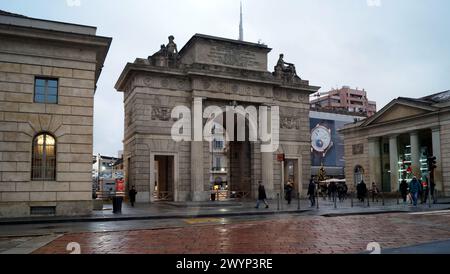 Porta Garibaldi, old city gate, neoclassical arch built in 1825 ...
