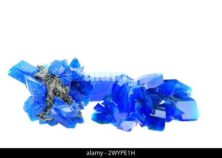 blue vitriol mineral isolated on the black background Stock Photo - Alamy