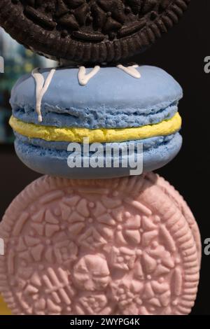 Artistic Representation of Three Different Coloured Biscuits Arranged ...