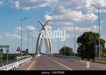 The Okavango River Bridge, also known as the Mohembo Bridge near ...