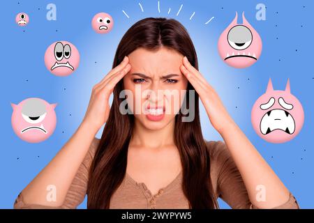 Composite collage picture image of angry man scream mouth ...