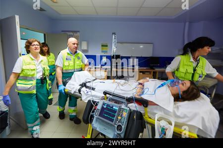 Patient transfer stretcher, Emergency room, Hospital Donostia, San ...