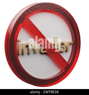 Beautiful abstract illustration invader Forbidden, prohibiting sign ...