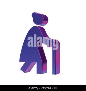 Beautiful abstract illustrations Blue Elderly Woman symbol icons Stock ...
