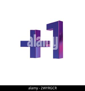 Beautiful abstract illustrations Blue Plus One symbol icons Stock Photo ...