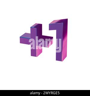 Beautiful abstract illustrations Blue Plus One symbol icons Stock Photo ...