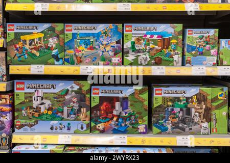 LEGO Minecraft sets on store shelves. Lego construction kits for sale ...