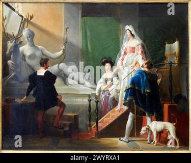 Diane de Poitiers in the studio of Jean Goujon A 19th-century painting ...