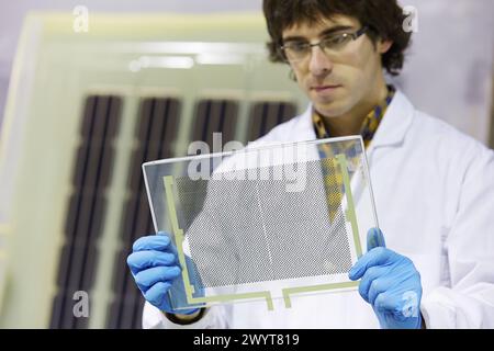 Spherical solar cells. Research and development of solar panels. Energy ...