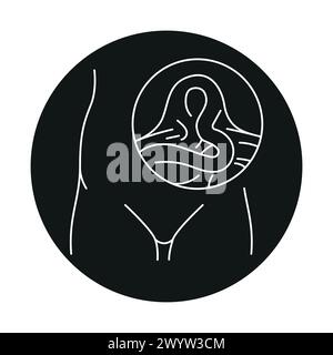 Epigastric hernia line icon. Vector isolated element. Editable stroke ...