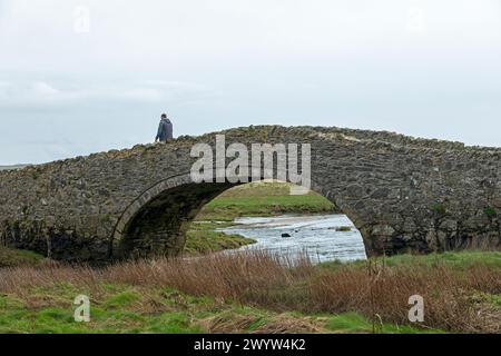Stone bridge, Aberffraw, Anglesey Island, Wales, Great Britain Stock ...