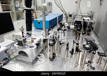 AFM (Atomic force microscopy) setup, Nano-optics laboratory, optics, CO ...