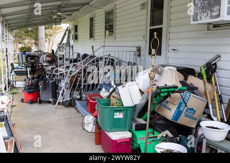 A Hoarder with junk overflowing to yard and porch, Dover, Delaware ...