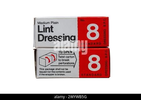 Packs of Lint dressing No 8 Medium Plain Standard Dressing B.P.C ...