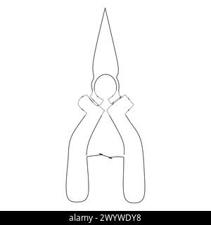 Simple drawing of pliers Illustration design of tools for Industrial ...