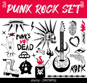 Skull with guitars and rock hand symbol. Logo for rock band. Logo for ...