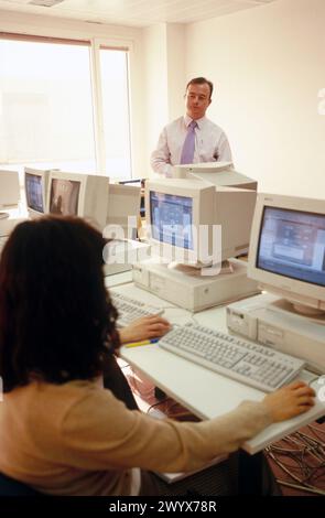 Classroom of computers, training at hospital Stock Photo - Alamy