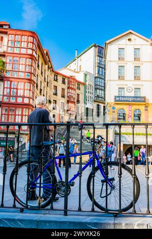 Calzadas de Mallona and Archeological Museum at sunset. Unamuno square ...