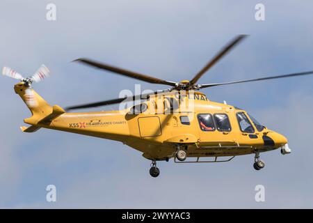 Air Ambulance Charity Kent Surrey Sussex (KSS) helicopter takes off ...