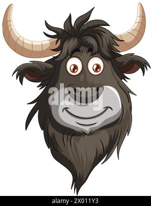Vector graphic of a smiling, friendly yak character Stock Vector Image ...