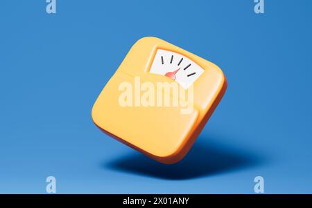 Cartoon weight scale model, health and exercise concept, 3d rendering ...
